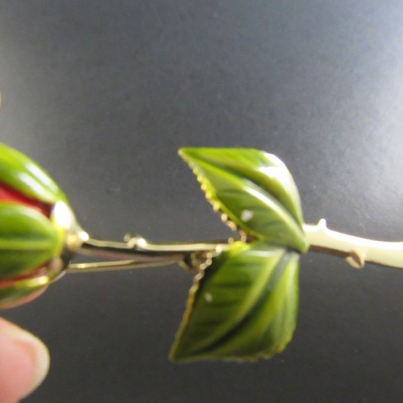 Vintage | Jewelry | Vintage Brooch Red Rose | Poshmark